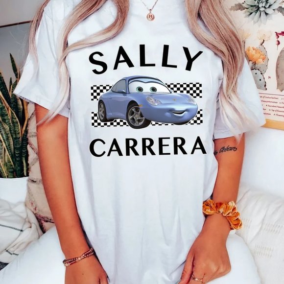 Gildan | Shirts | Disney Pixar Cars Sally Carrera Finish Graphic Tshirt ...